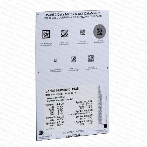 Gs1 Calibrated Conformance Standard Test Card For Datamatrix 2d Bar Code Verifiers Auto Id