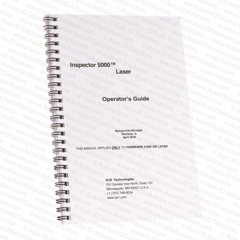 RJS Inspector 5000 CR3 Portable Linear Bar Code Verifier - Auto ID ...